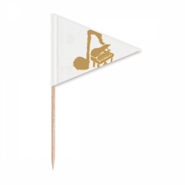 Musical Symbol Juxtaposed Piano Toothpick Triangle Cupcake Toppers Flag ...