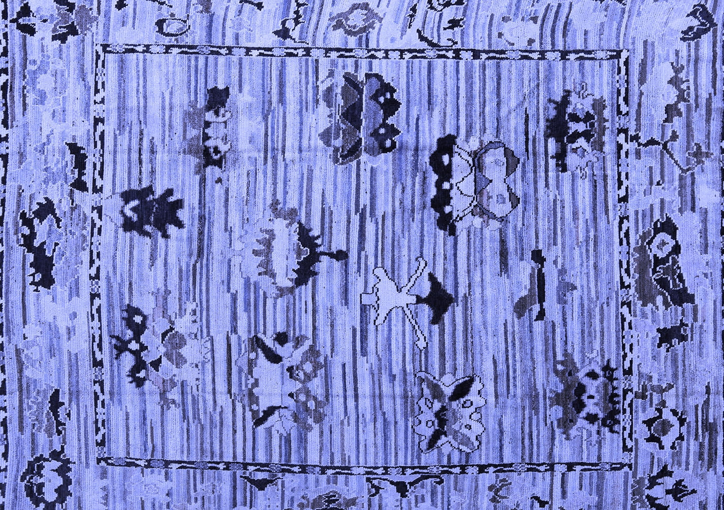 Ahgly Company Indoor Rectangle Abstract Blue Modern Area Rugs, 2' x 5 ...
