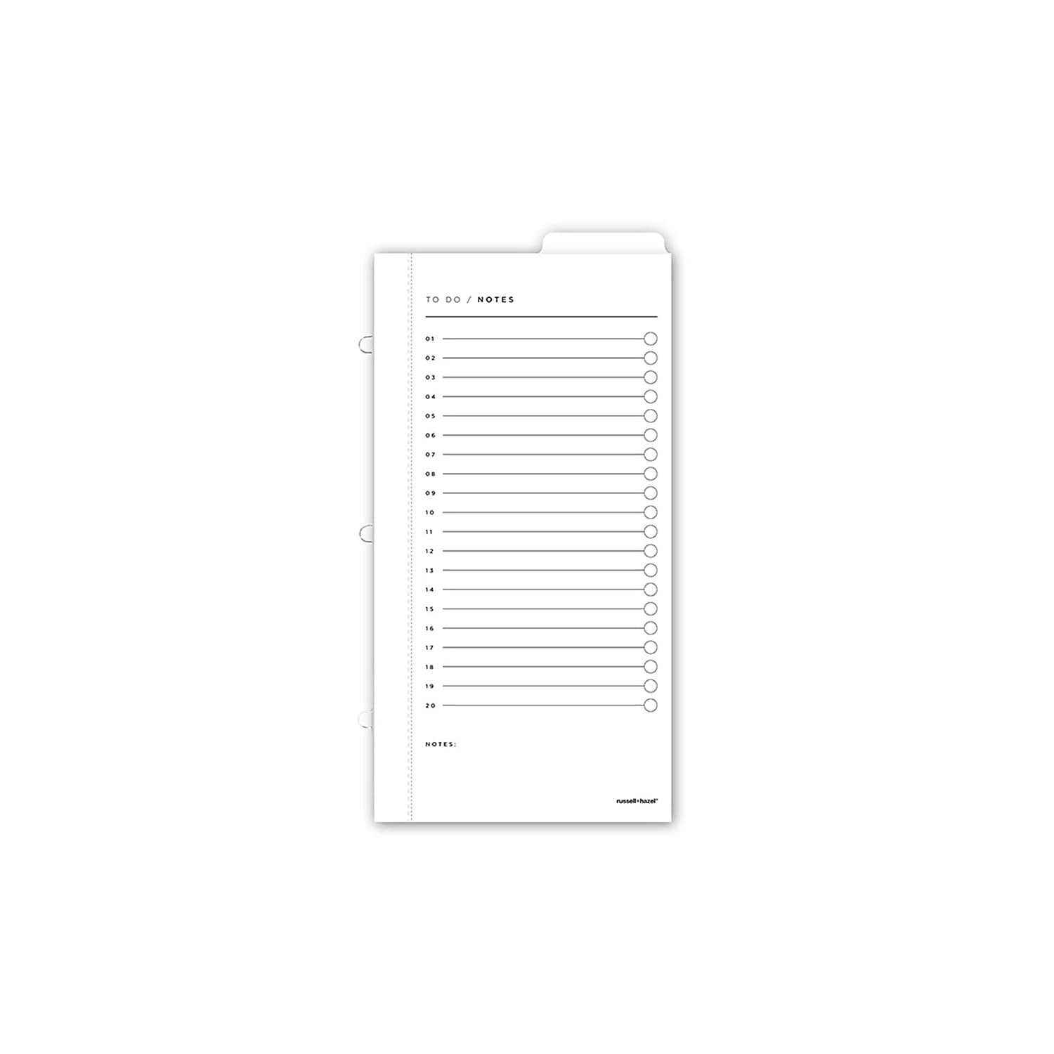 Russell+Hazel Mini Loop To Do Blank Paper Divider 1-Tab White 24448291 ...