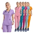 Medical Scrubs Set Unisex Nurse Work Uniform with Pockets for Dental ...