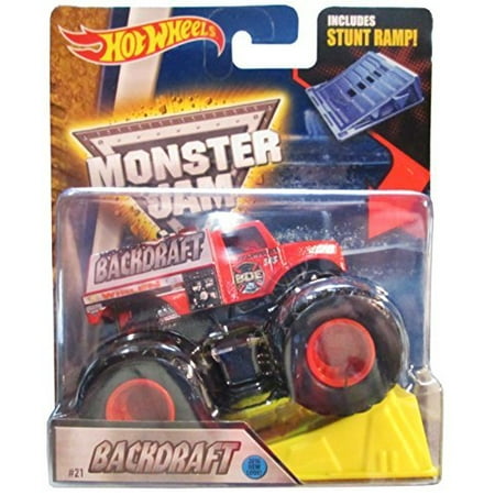 Hot Wheels 1:64 Monster Jam Backdraft 2016 New Look Includes Stunt Ramp ...