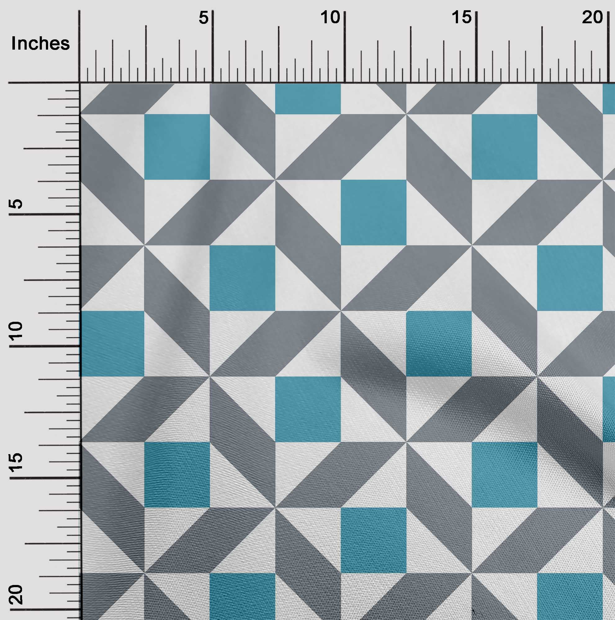 oneOone Cotton Poplin Fabric Triangle|Parallelogram & Square Geometric ...