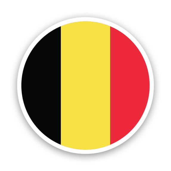Round Belgian Flag Sticker Decal - Self Adhesive Vinyl - Weatherproof ...