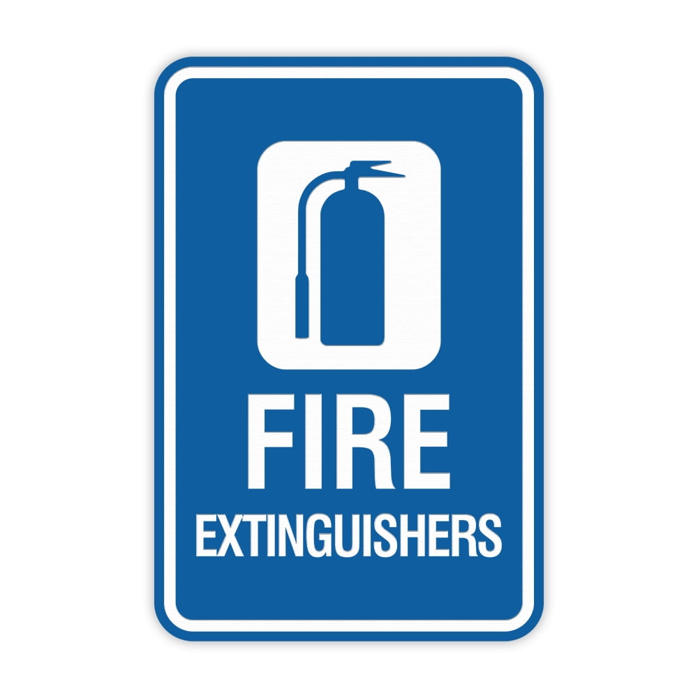 Signs ByLITA Portrait Round Fire Extinguishers Sign (Blue) - Medium ...