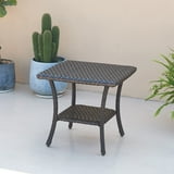 PARKWELL Modern Exterior Deck Square Patio Brown Wicker Rattan End ...