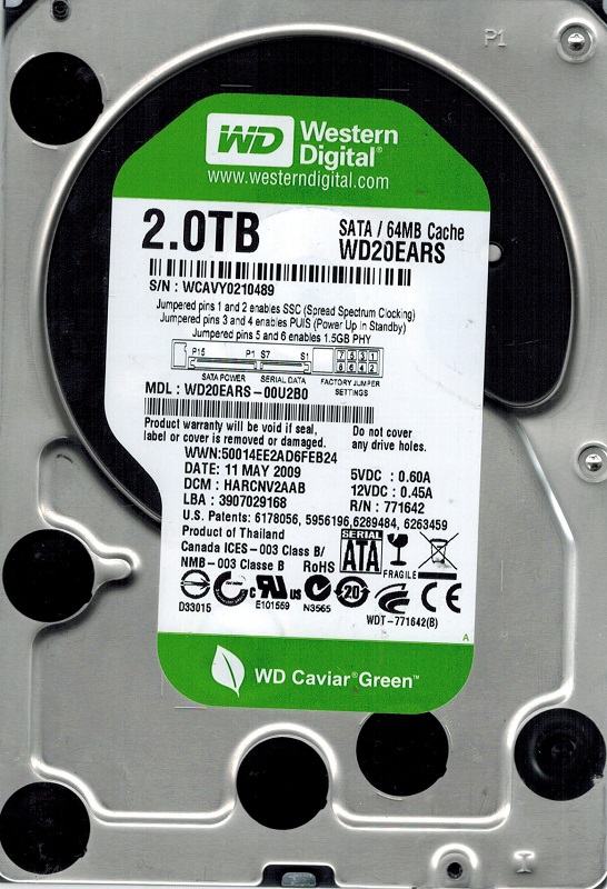 Western Digital WD20EARS-00U2B0 2TB DCM: HARCNV2AAB - Walmart.com