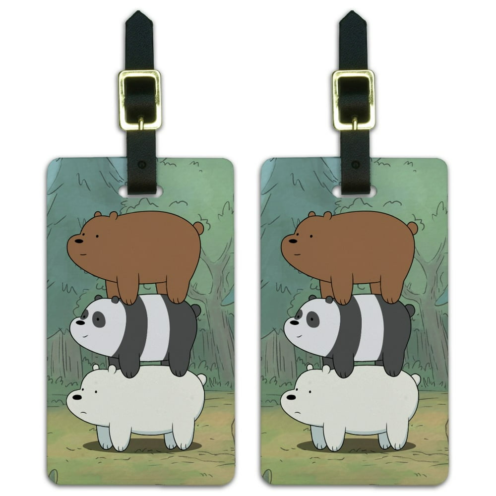 Graphics and More - We Bare Bears Bear Stack Luggage ID Tags Suitcase ...