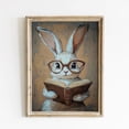 Easter Bunny Reading Book Wall Art Printable – Vintage Nursery Rabbit ...