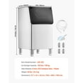 300lb Commercial Ice Storage Bin, Stainless Steel Ice Maker Machine Bin ...