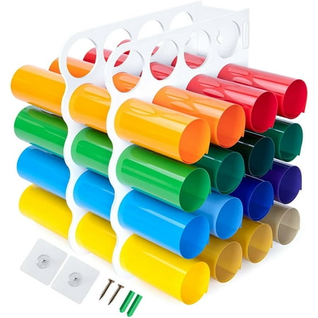 20-Holes Acrylic Vinyl Storage Rack, Wall Mounted Vinyl Holder with ...