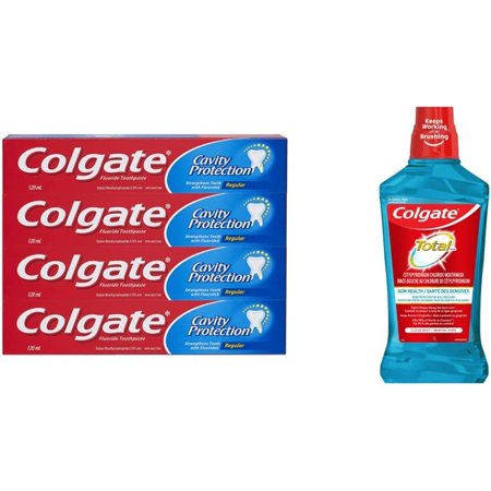 Colgate Cavity Protection Fluoride Toothpaste, Regular, 4 count X 120 ...