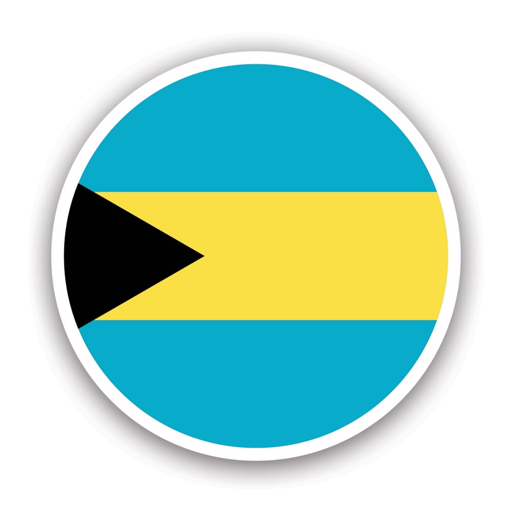 Round Bahamian Flag Sticker Decal - Self Adhesive Vinyl - Weatherproof ...