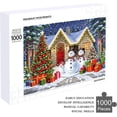 Christmas Puzzle 1000 Pieces Jigsaw Puzzle Illustration of Snowman in ...
