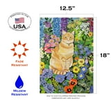 Toland Home Garden Flower Cat Flower Cat Flag Double Sided 12x18 Inch ...