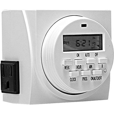 Autopilot Dual Outlet 7-Day Grounded Digital Programmable Timer, 1725W ...