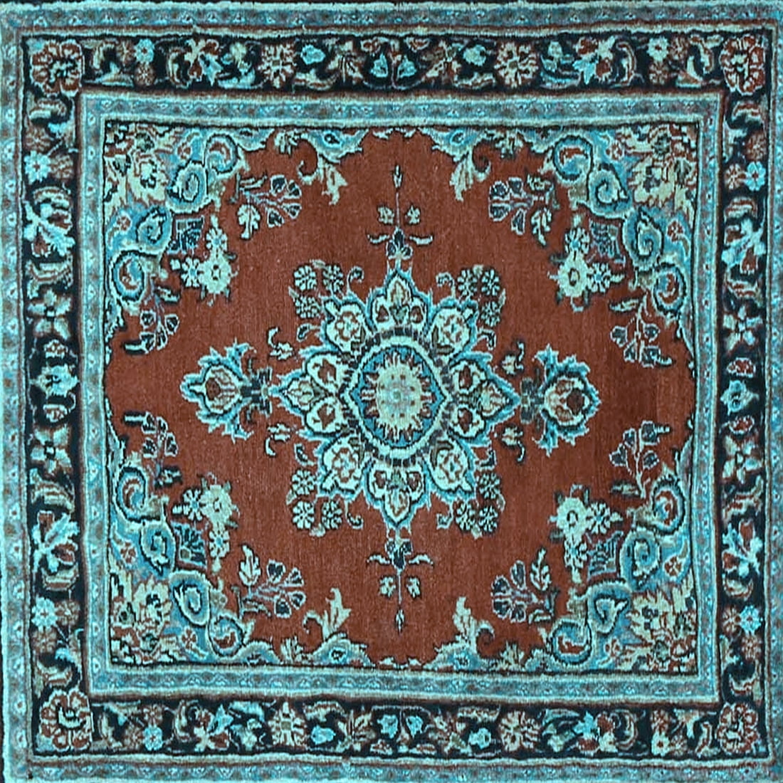 Ahgly Company Indoor Square Persian Light Blue Traditional Area Rugs, 6 ...