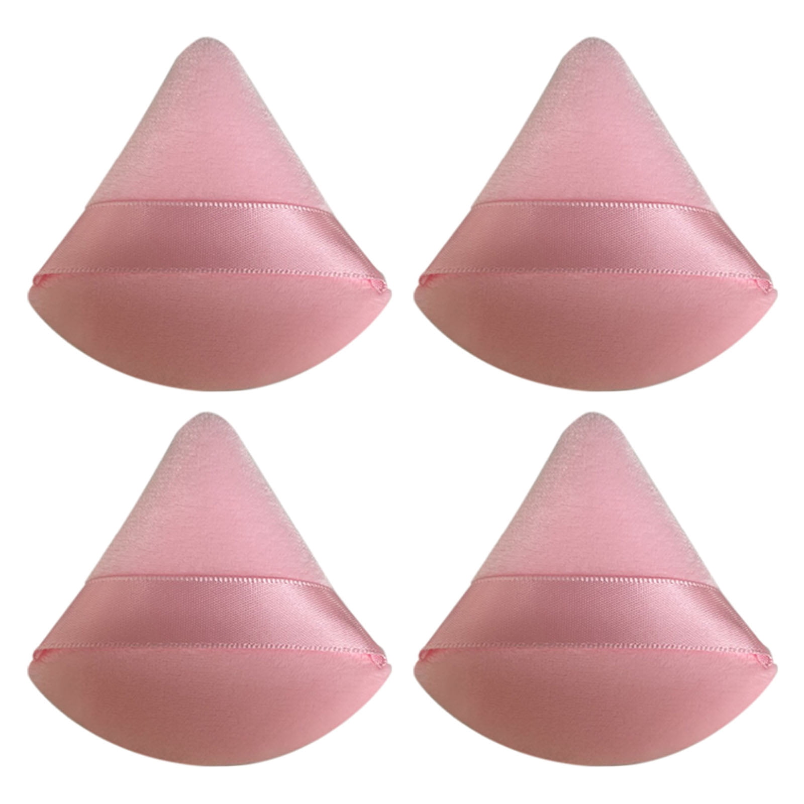 Triangle Powder Puff Set - 4 Soft Velour Makeup Puffs for Foundation ...