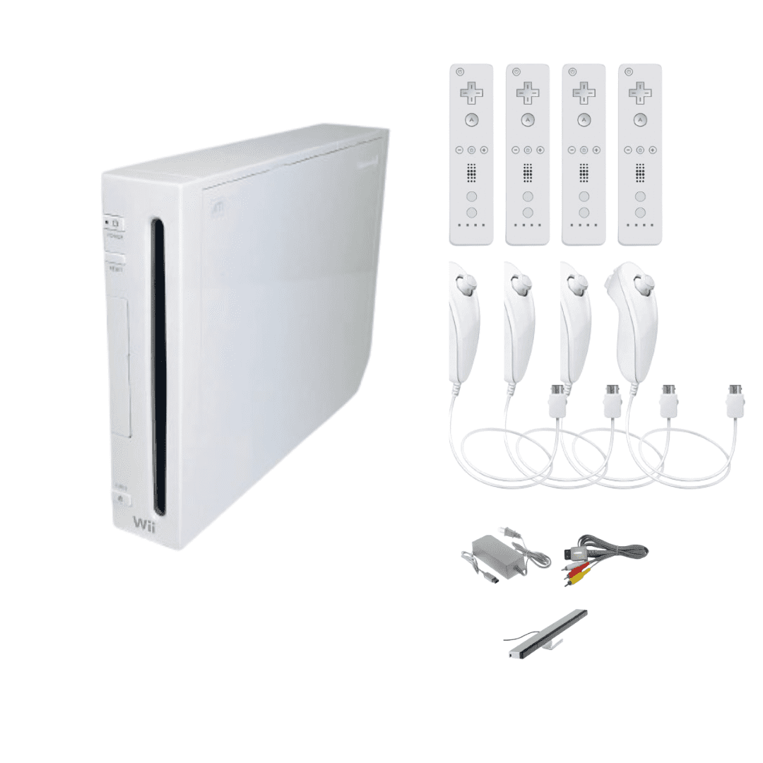Click here for Nintendo Wii Console White With 4 White Retrofam R... prices