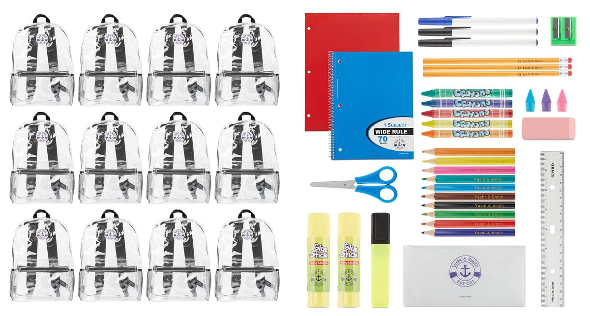 12 School Supply Kits + 12 Backpacks for Students - Wholesale Bulk ...