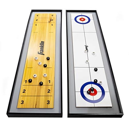 Franklin Sports 2-in-1 Shuffleboard Table and Curling Set - Portable ...