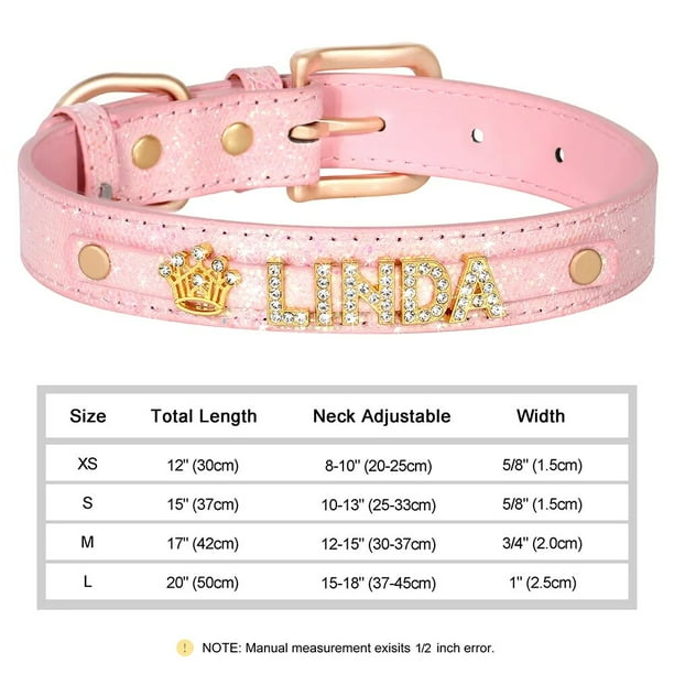 Personalized Small Dogs Chihuahua Collar Bling Rhinestone Dog Collars Free Custom Pet Dogs Cats Name Charms Pet Accessories ShopWise Round Walmart en linea
