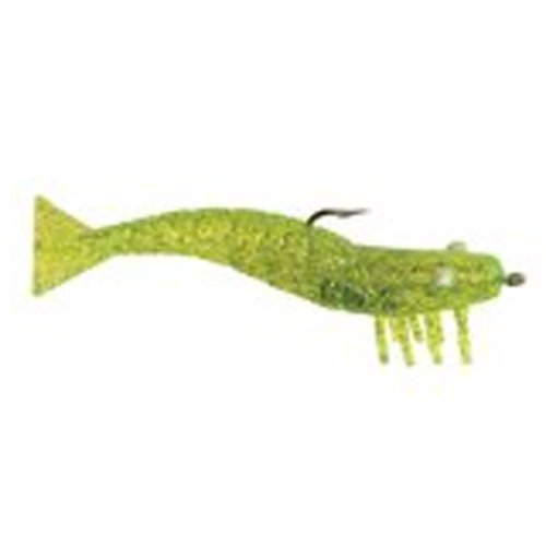 D.O.A. 4" Soft Plastic Shrimp, Value Pack, Chartreuse & Silver Glitter ...