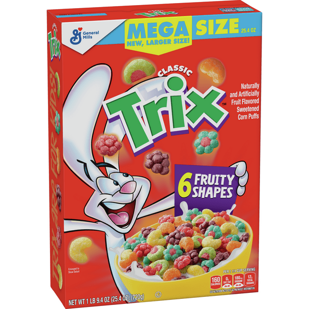 General Mills, Trix Breakfast Cereal, Mega Size 25.4 Oz - Walmart.com ...