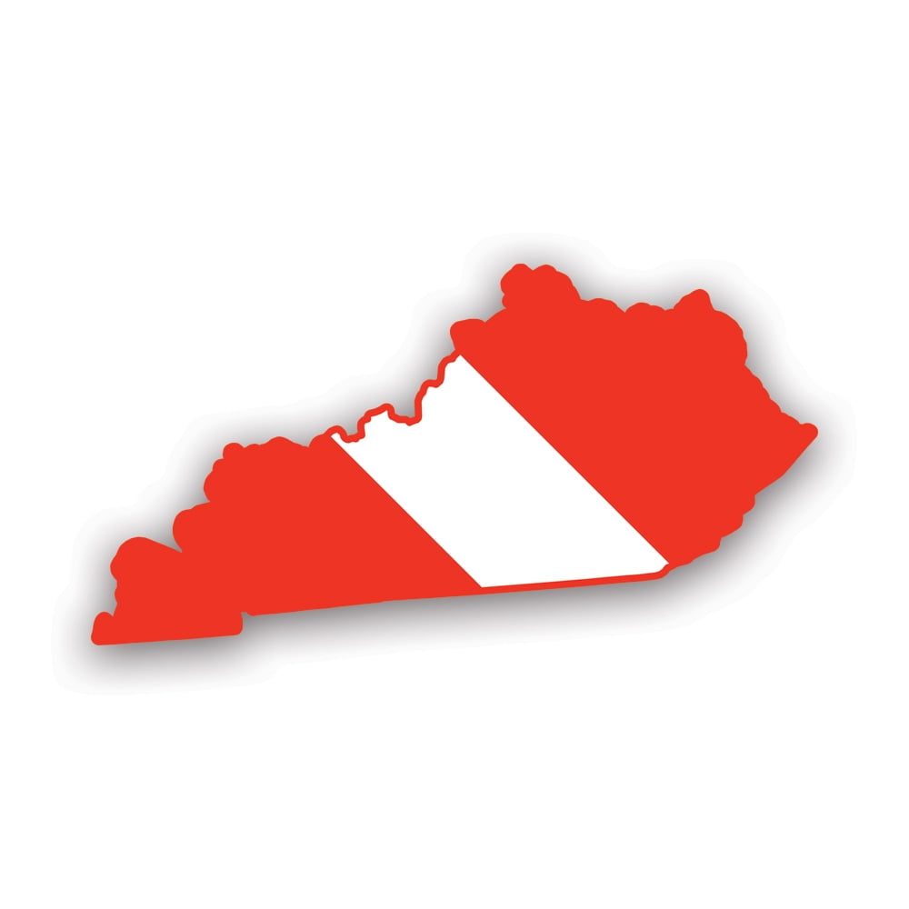 Kentucky State Shaped Diver Down Flag Sticker Decal - Self Adhesive Vinyl - Weatherproof - Made ...