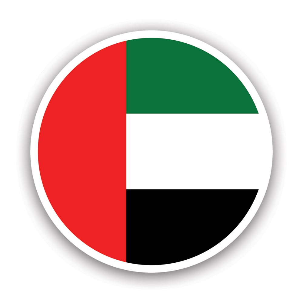Round Emirati Flag Sticker Decal - Self Adhesive Vinyl - Weatherproof ...