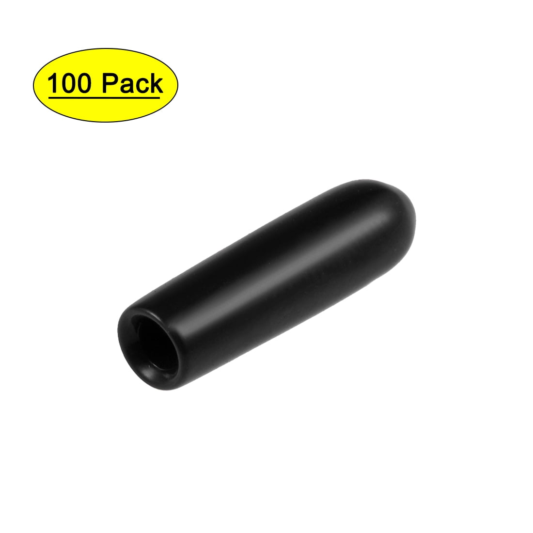 Uxcell 2.5mm ID Black Screw Thread Protectors Vinyl End Caps 100 Pack ...