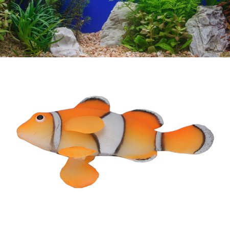 Silicone Artificial Floating Clownfish Glowing Effect Aquarium Floating ...