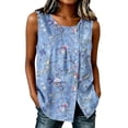 Busydd Boho Tops for Women Trendy Floral Print Sleeveless Summer Blouse ...