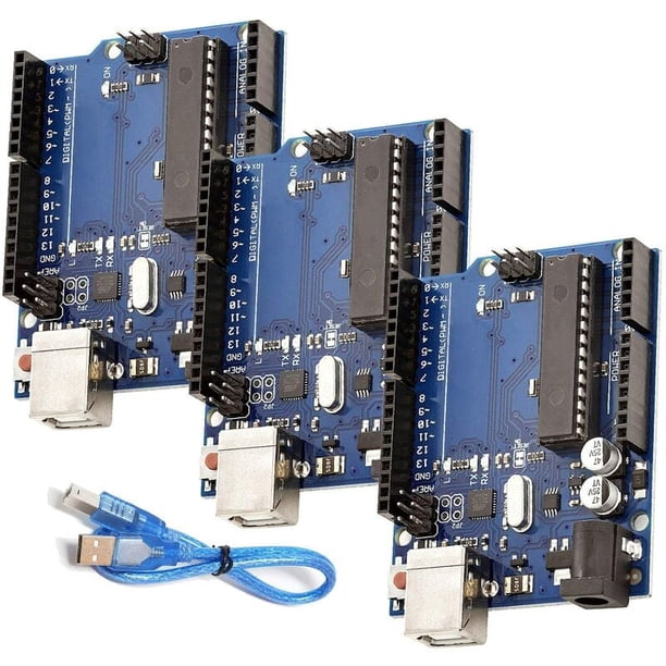 3 x Placa de microcontrolador con ATmega328P ATmega16U2 incluyendo ...