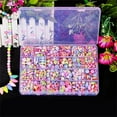 EASTIN Children DIY Bead Set,24 Different Shapes Colorful Beads Box and ...