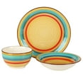 Gibson Home 12-Piece Rainbow Party Hand-Painted Dinnerware Set, Multi ...