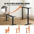 KFFKFF Electric Desk Frame, Dual Motor, Height 26"-50.8" & Length 43.3 ...