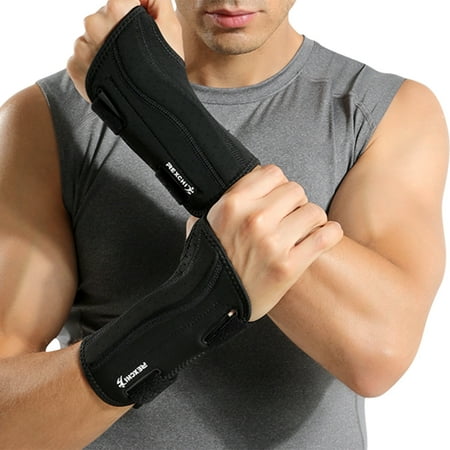 Wrist with Dual Splint Support for Sports Weightlifting Barbell Carpal ...