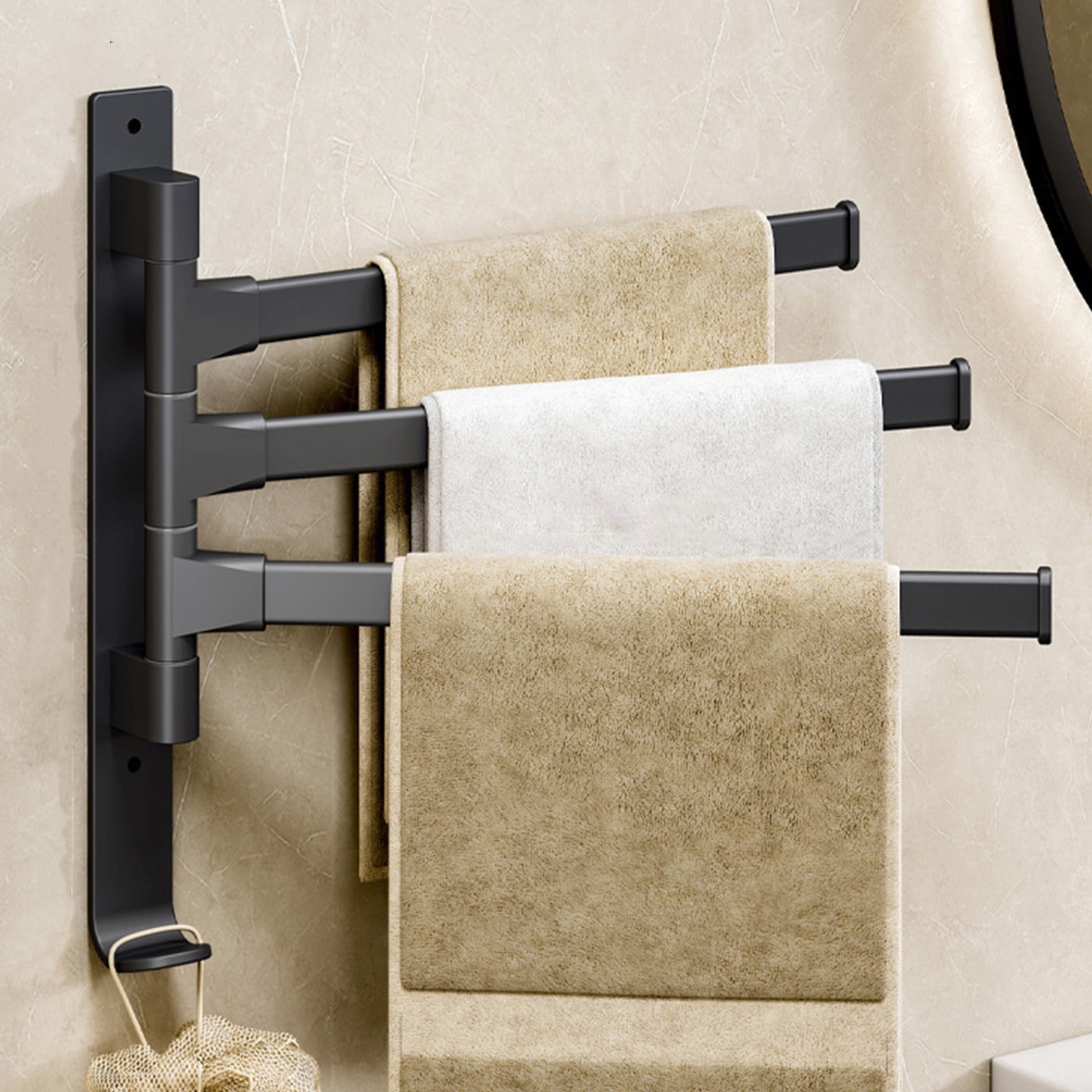 Cathoe Wall Mounted Swivel Towel Bar With Hanger Towel Rack for ...