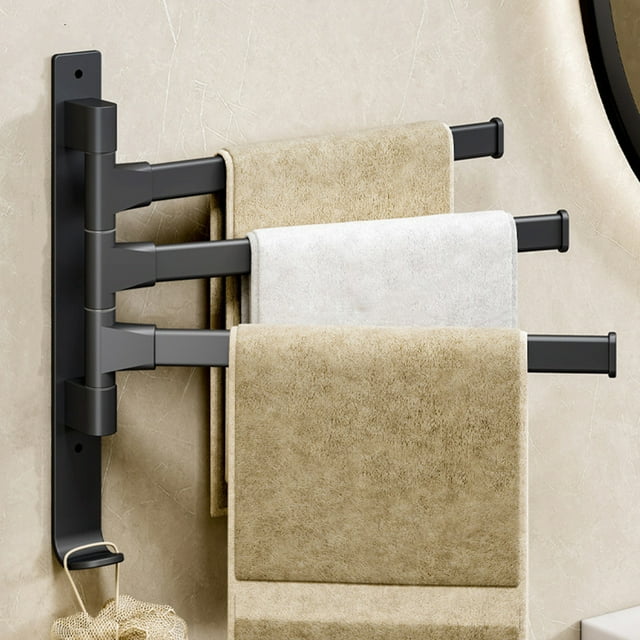 Cathoe Wall Mounted Swivel Towel Bar With Hanger Towel Rack for ...