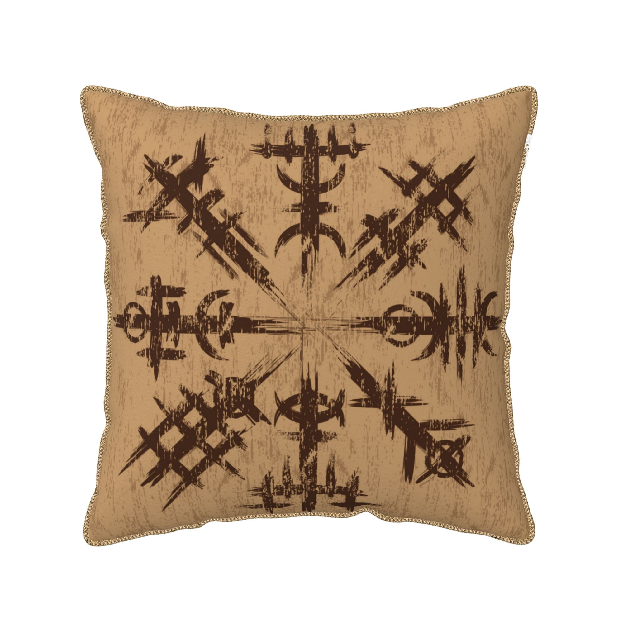 ZNDUO Norse Viking Brown Grunge Throw Pillows, Throw Pillows for Couch ...