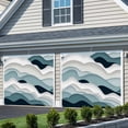 Blue Grey Ombre Garage Door Cover Banner 7 x 8 FT, Modern Geometric ...