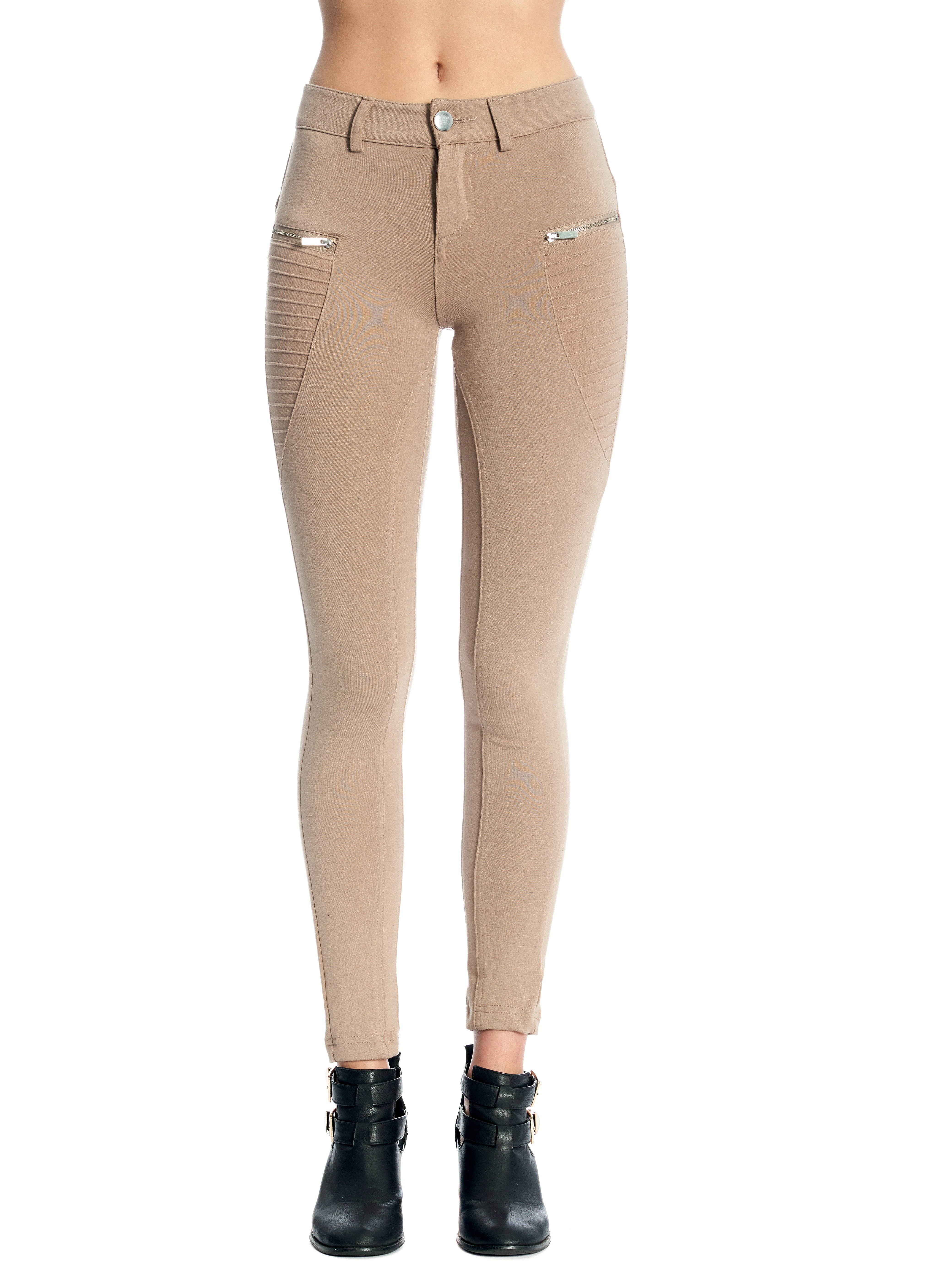 Women's Slim Fit Moto Ponte Jegging, Skinny Pant, with Back Pockets and ...