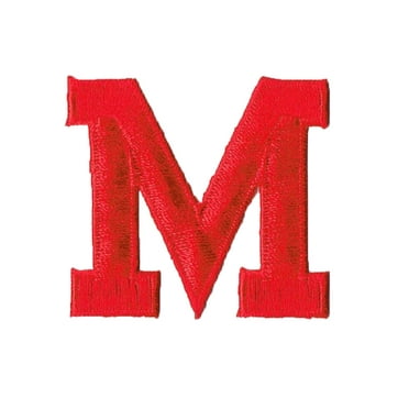 Alphabet Letter - E - Color Red - 2" Block Style - Iron On Embroidered ...