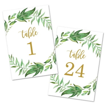 Burgundy Floral Table Number Cards 1-24 - Double Sided 4x6 - Walmart.com