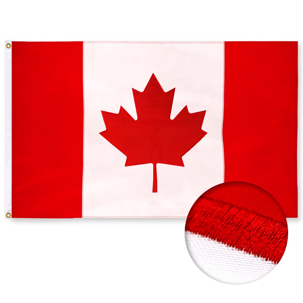 G128 – Canada (Canadian) Flag | 3x5 feet | Double Sided Embroidered ...