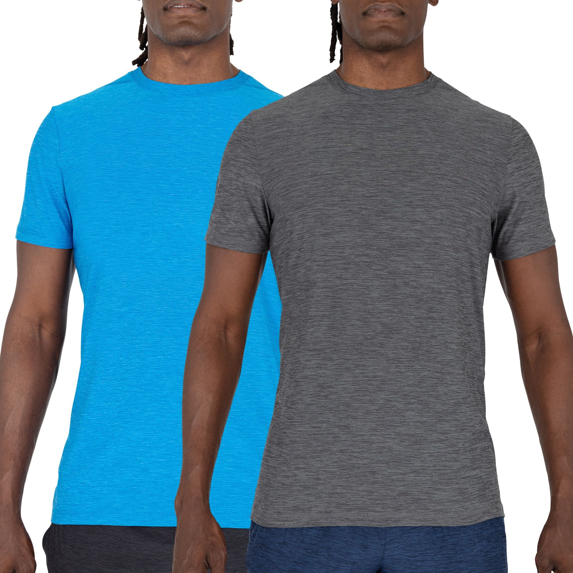 Layer 8 Men's 2 Pack Shirts- Moisture Wicking Performance Workout Tee ...