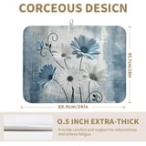 Dish Drying Mat for Kitchen Counter 18x24 Inch Blue Grey Daisy Drying ...