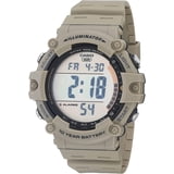 Casio Men's Large LCD HD Digital Wrist Watch with Tan Resin Strap, 100m ...