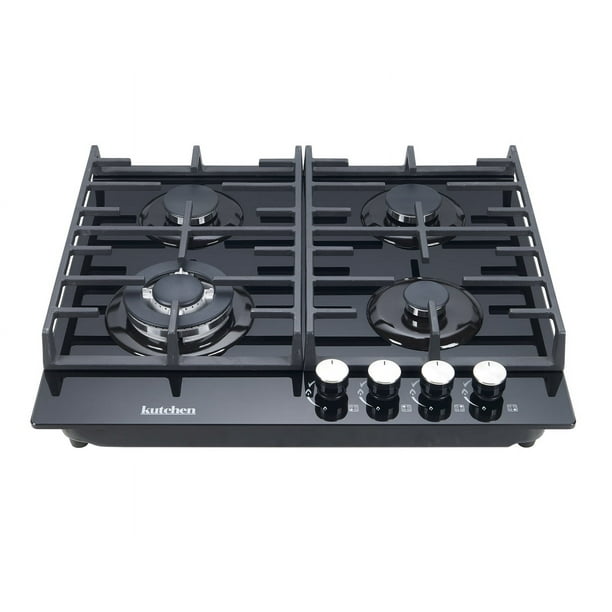 Parrilla Gas KUTCHEN KPG42660B 4 Quemadores Cristal Templado Negro 60cm ...