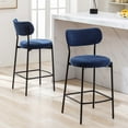 Duhome Boucle Fabric Bar Stools with Back Set of 2 Modern Barstools ...
